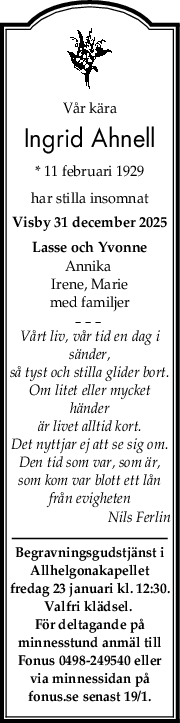 Till minne - Helagotland